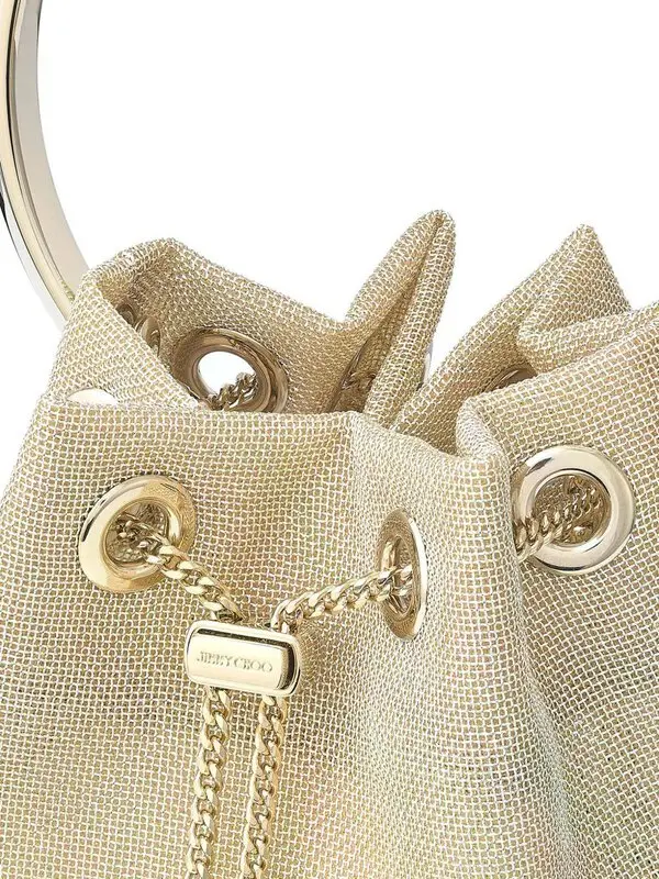 JIMMY CHOO Bon Bon Bucket Bag With Metal Bracelet Handle - Gold