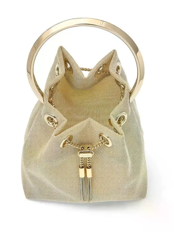 JIMMY CHOO Bon Bon Bucket Bag With Metal Bracelet Handle - Gold