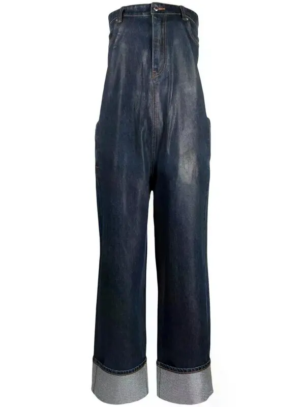 Alexander Wang Strapless Denim Jumpsuit - Blue