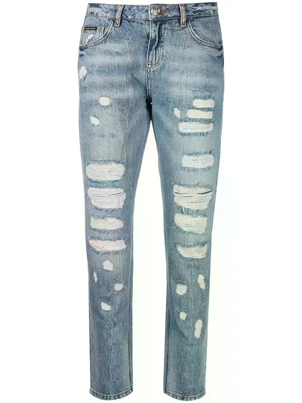 Philipp Plein Distressed Boyfriend Jeans