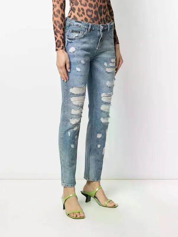 Philipp Plein Distressed Boyfriend Jeans