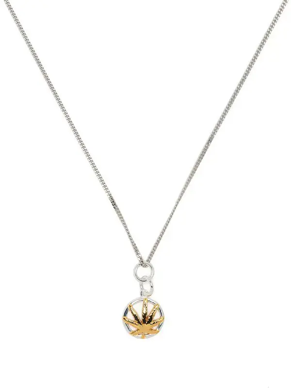TRUE ROCKS Marijuana Leaf Pendant Necklace - Silver