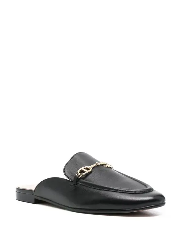 TWINSET Oval T Leather Slippers