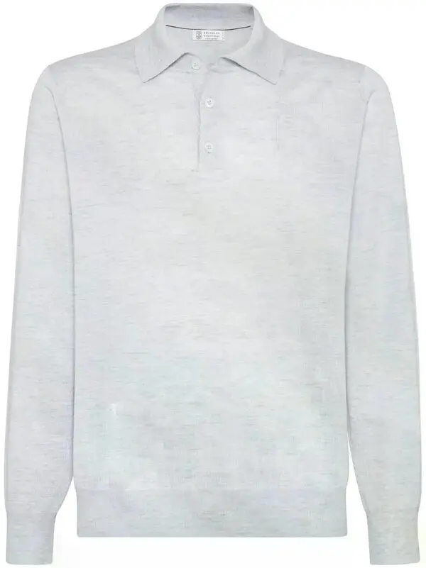 Brunello Cucinelli Knitted Polo Shirt - Grey