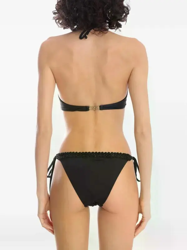 AMIR SLAMA Crochet Knit Bikini Set - Black