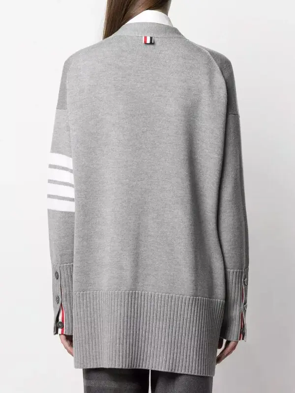 Thom Browne Oversized 4-bar Stripe Cardigan - Grey