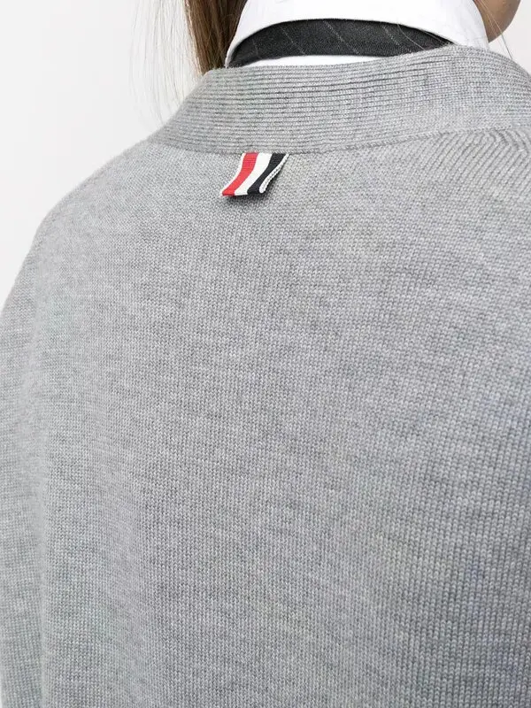 Thom Browne Oversized 4-bar Stripe Cardigan - Grey