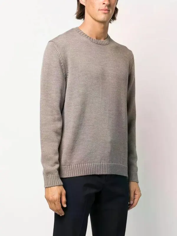 ZANONE Knitted Crew-neck Jumper - Grey