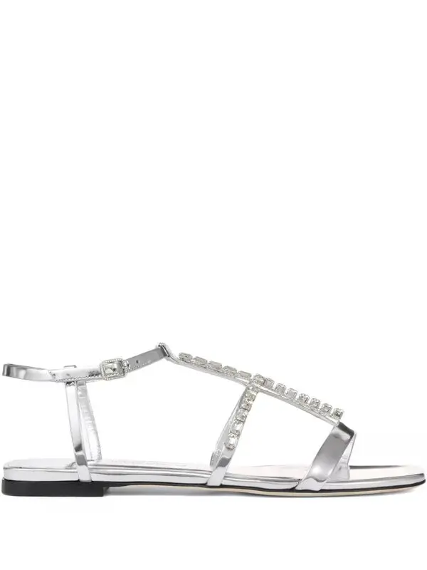 JIMMY CHOO Gwyn Flat Sandals - Silver