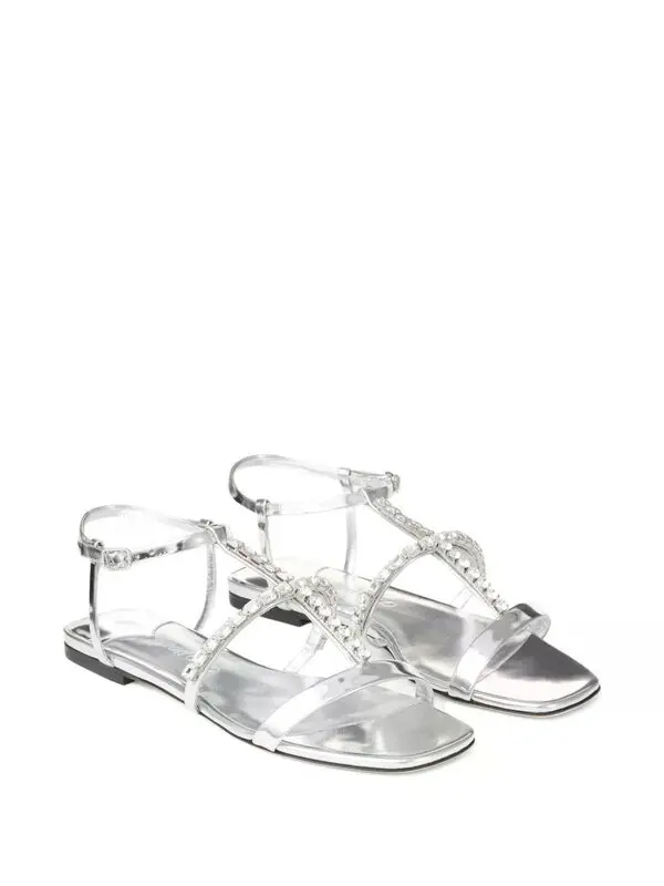 JIMMY CHOO Gwyn Flat Sandals - Silver