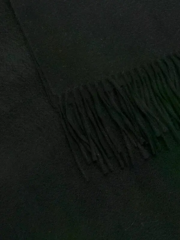 N.peal Woven Fringe Trim Shawl - Black