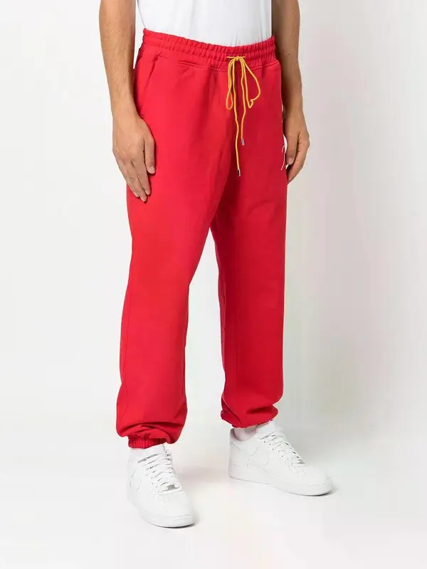 Rhude Embroidered-logo Tapered Joggers - Red