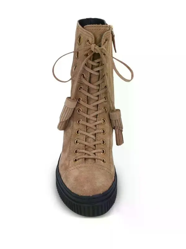 TOD'S Lace-up Ankle Boots With Tassel Detail