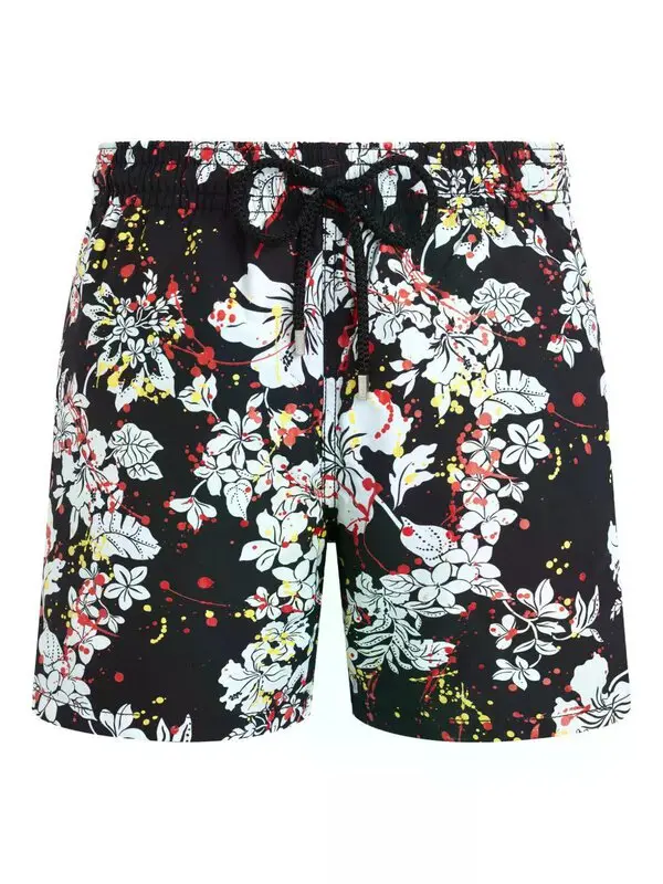 Vilebrequin Palm Angels Flower Splash Swim Shorts - Black