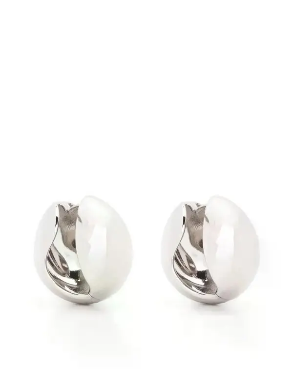 Coperni Chunky Huggie Hoop Earrings - Silver