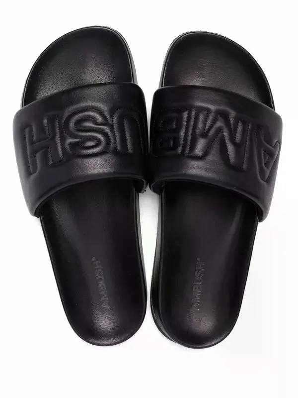 AMBUSH Logo-quilted Slides - Black