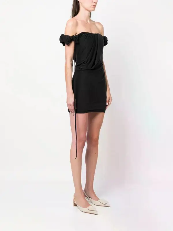 Jacquemus La Robe Ciceri Draped Minidress - Black