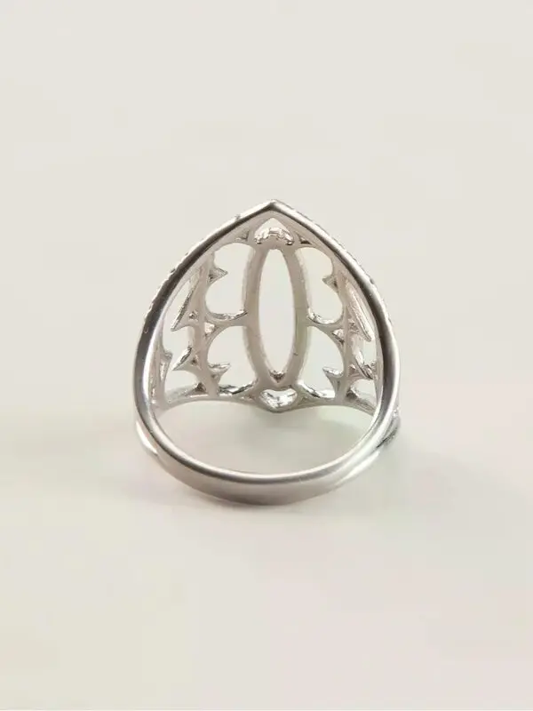 LOREE RODKIN 18k White Gold And Grey Diamond Pavé Shield Ring