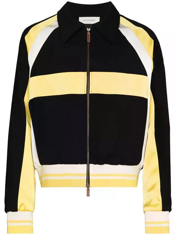 WALES BONNER Isaac Panelled Bomber Jacket - Black