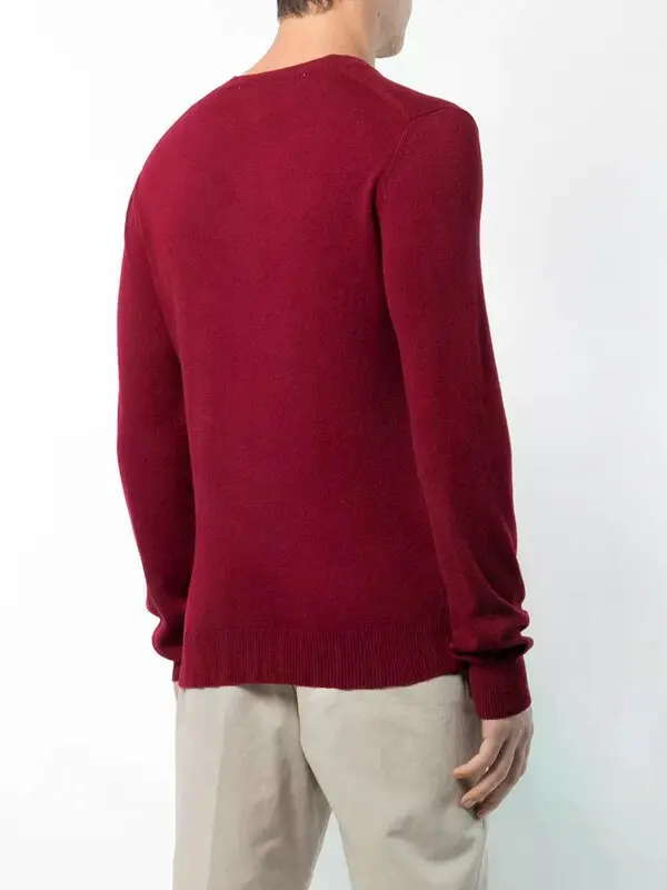 Play Comme Des Garcon V-neck Sweater With Heart Appliqu - Red