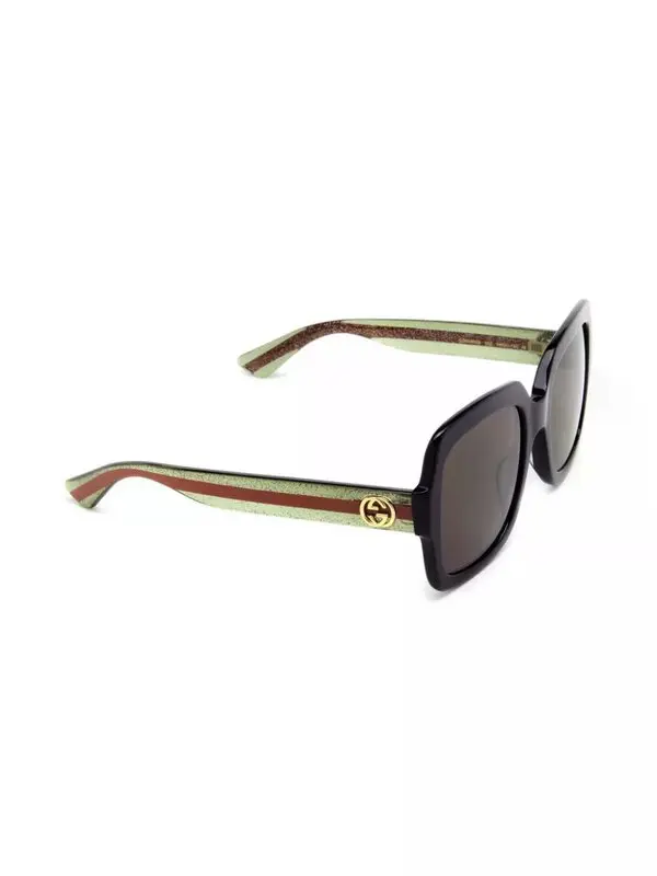 Gucci Web-stripe Square-frame Sunglasses