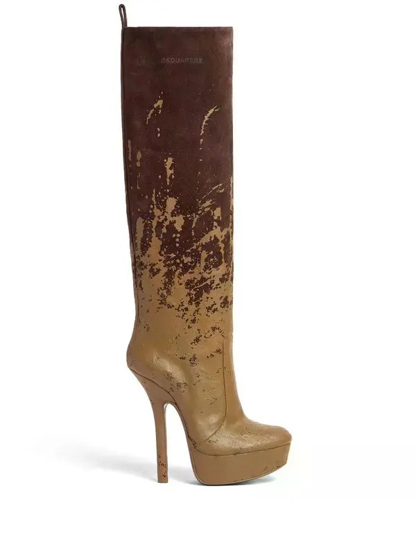 Dsquared2 120mm Painterly-print Leather Boots