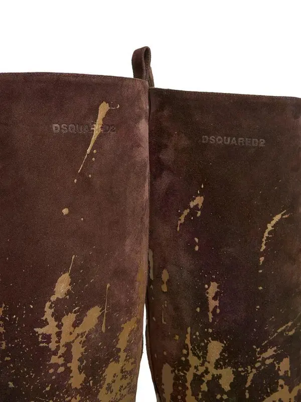 Dsquared2 120mm Painterly-print Leather Boots