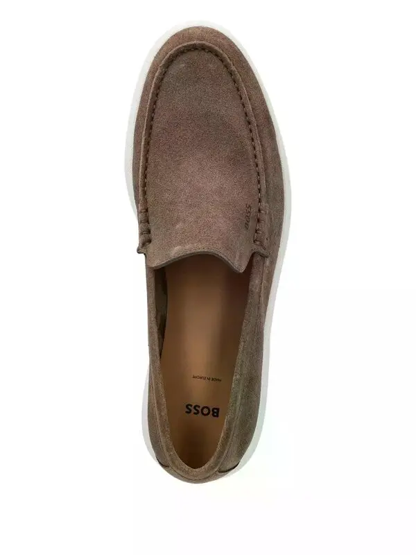 BOSS Suede Loafers With Embossed Logo