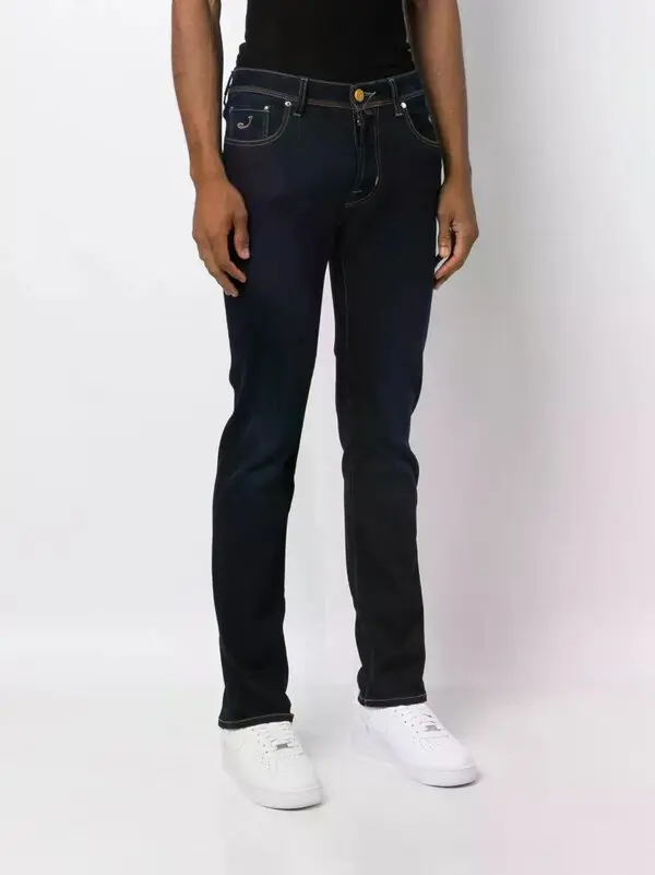 Jacob Cohen Contrast-stitching Straight-leg Jeans - Blue