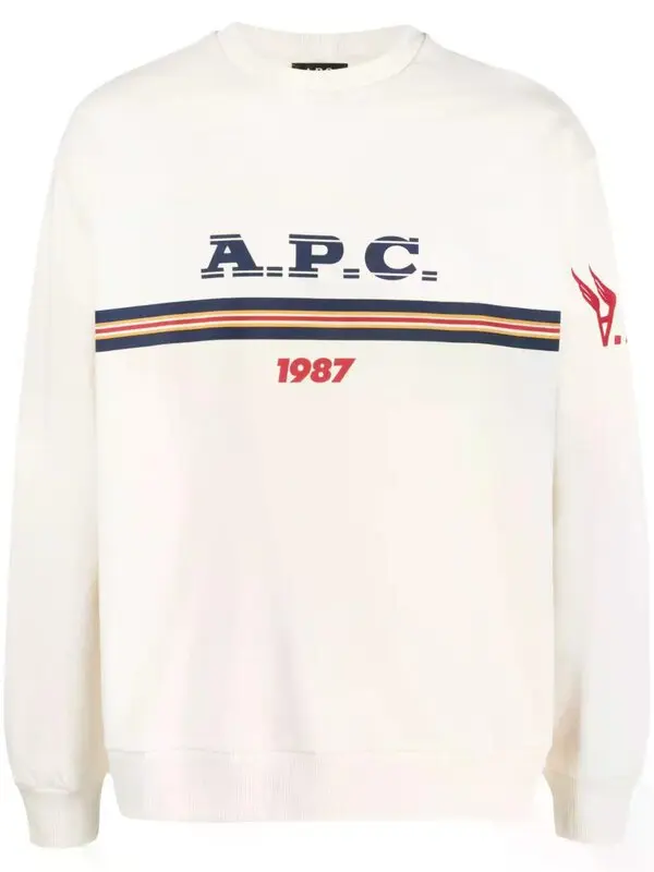 A.p.c. Adam Logo-print Cotton Sweatshirt - Neutrals