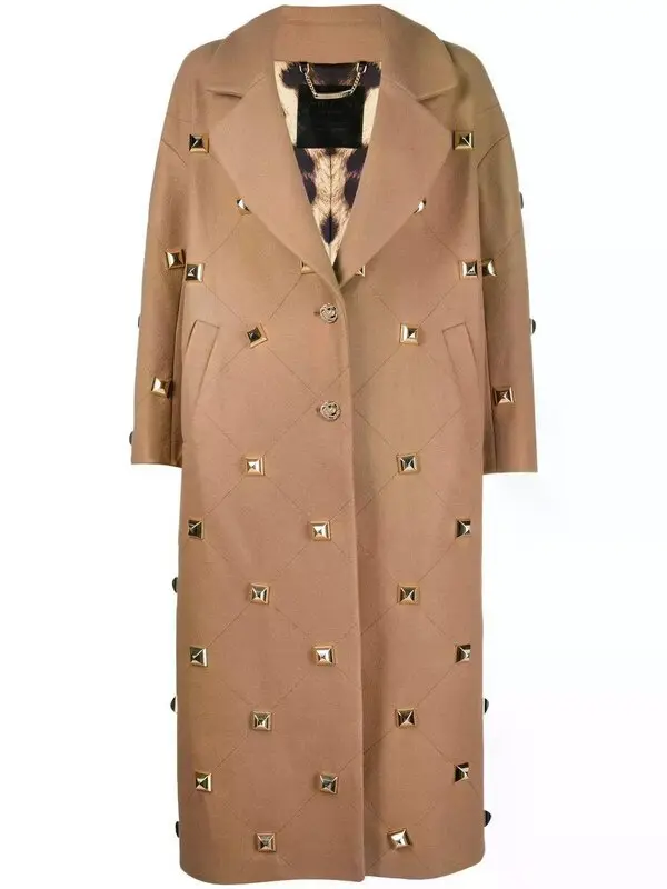 Philipp Plein Stud-detailed Button-front Coat