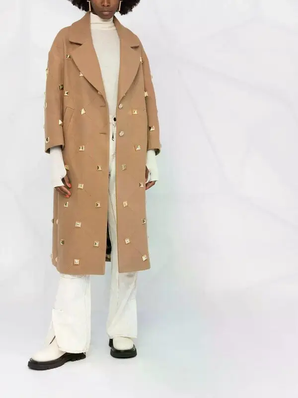 Philipp Plein Stud-detailed Button-front Coat