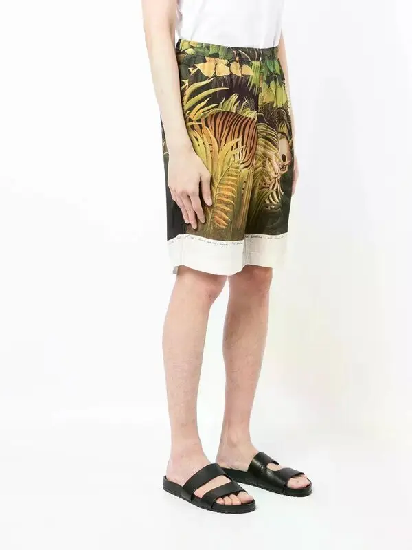 ENDLESS JOY Forest Graphic-print Silk Shorts