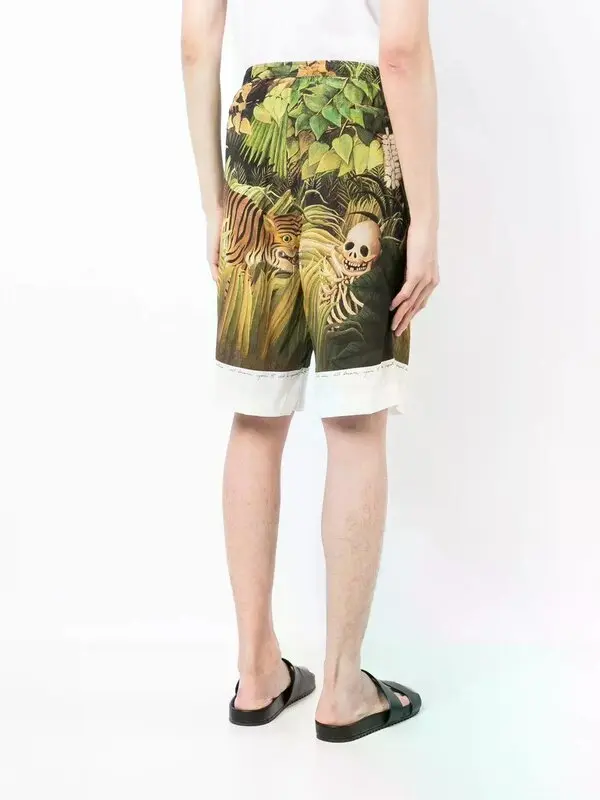 ENDLESS JOY Forest Graphic-print Silk Shorts