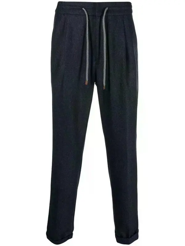 Brunello Cucinelli Virgin Wool Drawstring Trousers