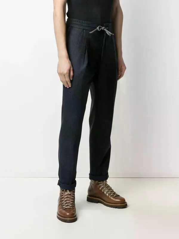 Brunello Cucinelli Virgin Wool Drawstring Trousers