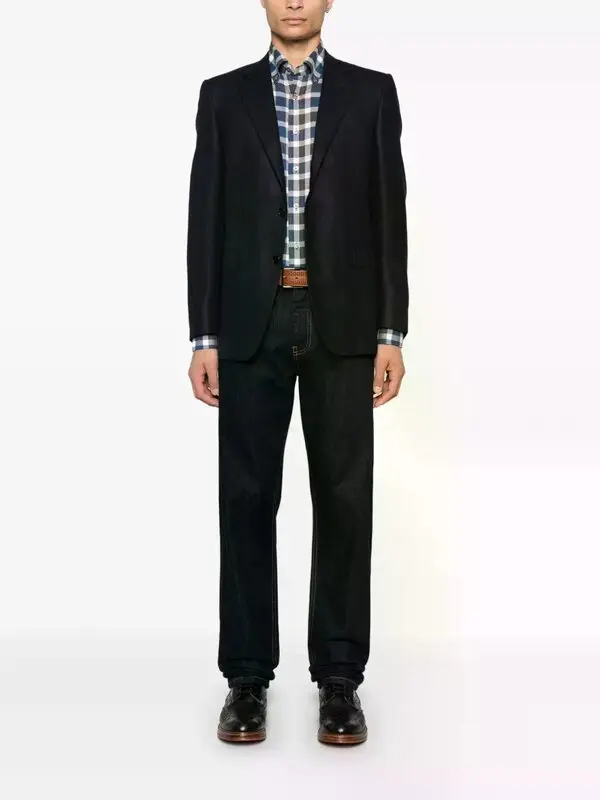 Canali Checked Blazer - Blue