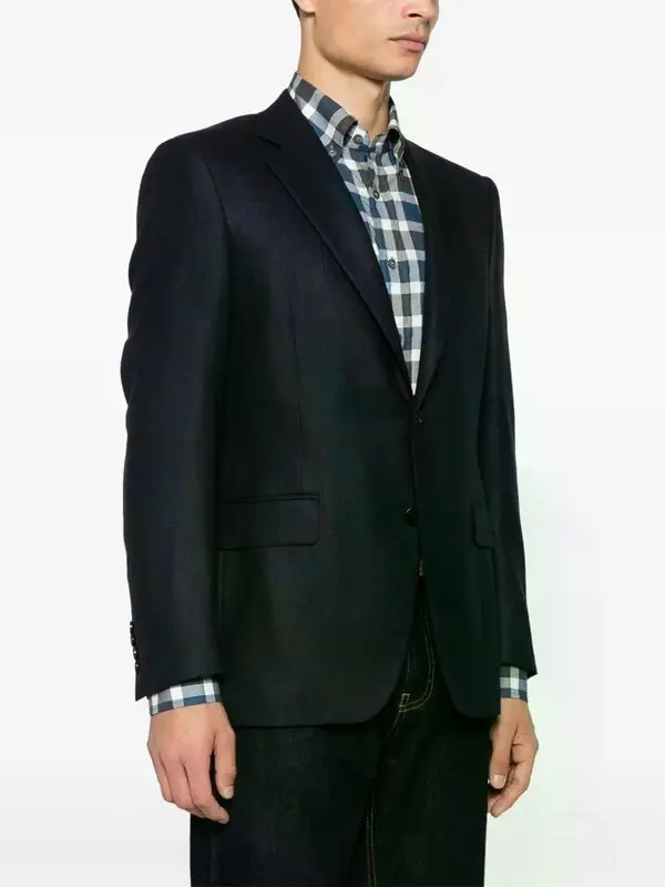 Canali Checked Blazer - Blue