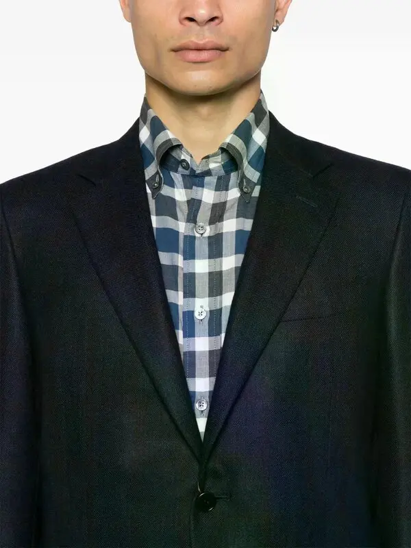Canali Checked Blazer - Blue