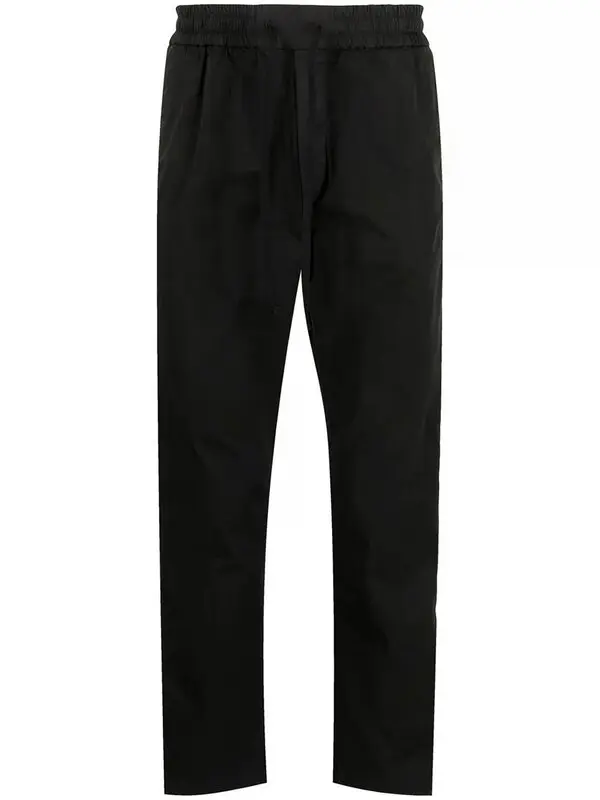 Iceberg Elasticated-waist Cotton-blend Trousers - Black