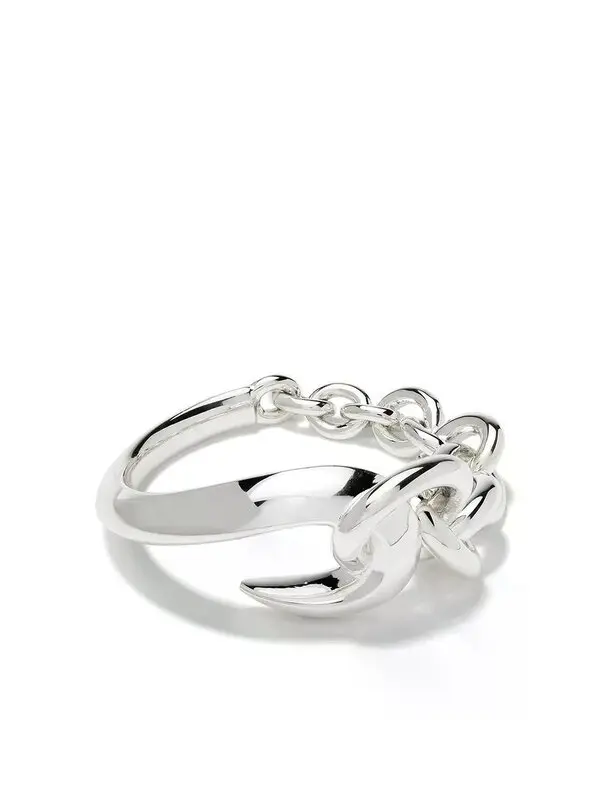 SHAUN LEANE Hook Chain Ring - Silver