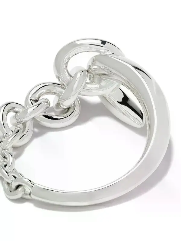 SHAUN LEANE Hook Chain Ring - Silver
