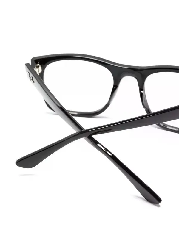 Ray-ban Logo-plaque Square-frame Glasses - Black
