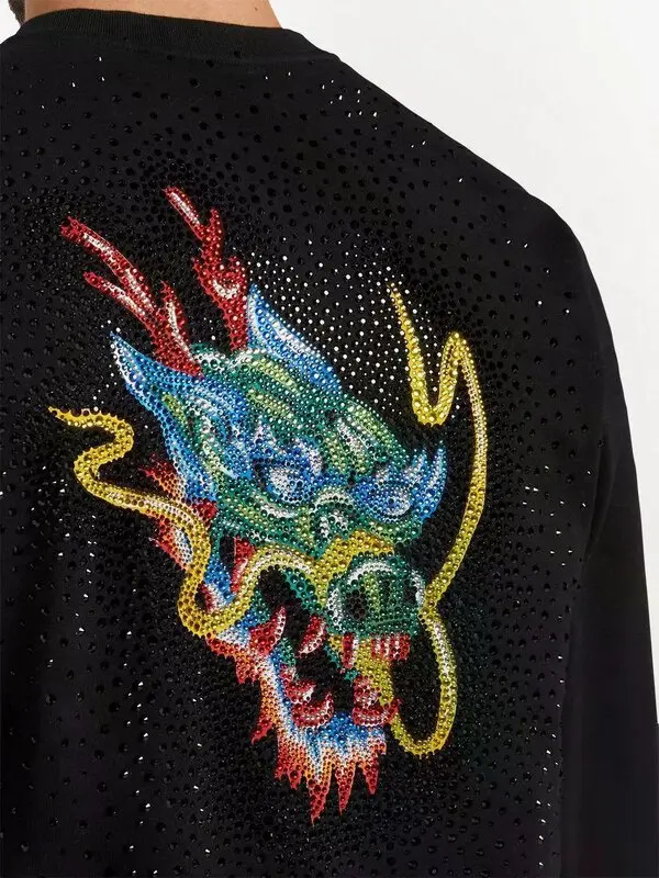 GIUSEPPE ZANOTTI Dragon Crystal Embellished Sweatshirt