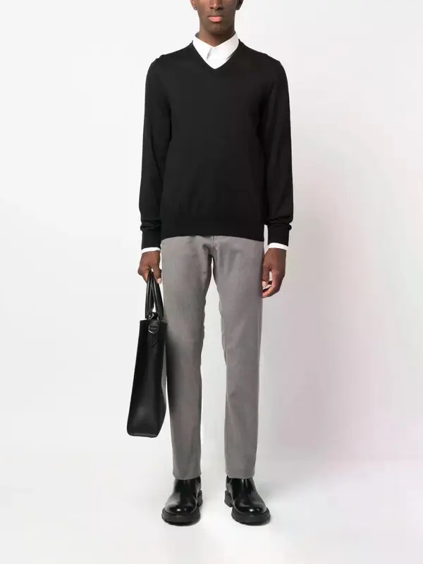BOSS Embroidered-logo V-neck Jumper