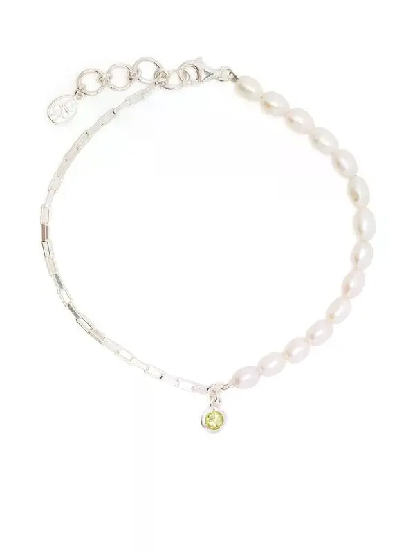 DOWER & HALL Luna Pearl Chain Bracelet - Silver