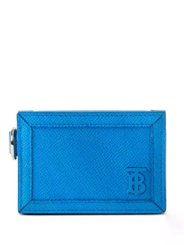 Burberry Grainy Leather Tb Card Case Lanyard - Blue