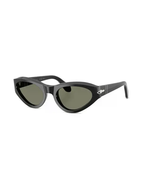 Persol Cat-eye Sunglasses With Green Tinted Lenses - Black