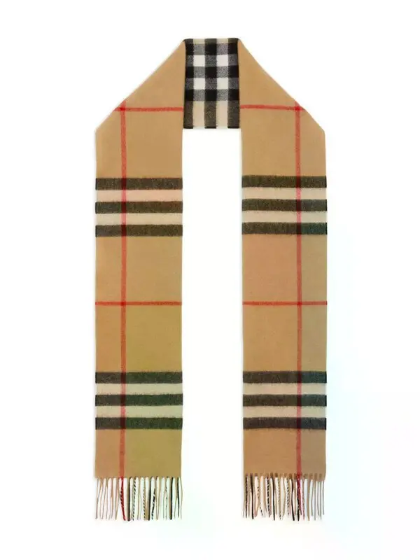 Burberry Check-pattern Fringed Scarf - Neutrals