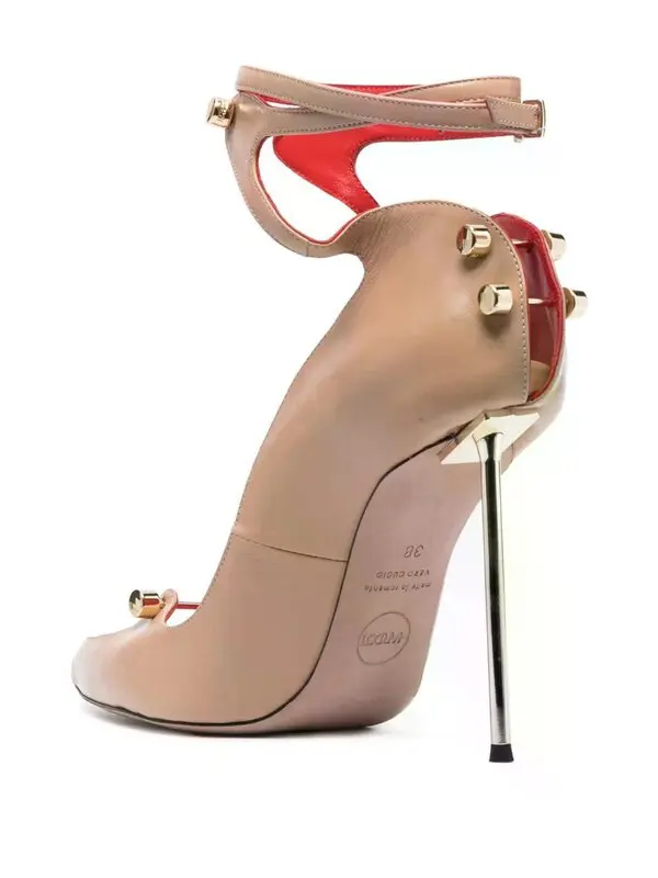 HARDOT 120mm Ankle-strap Leather Pumps